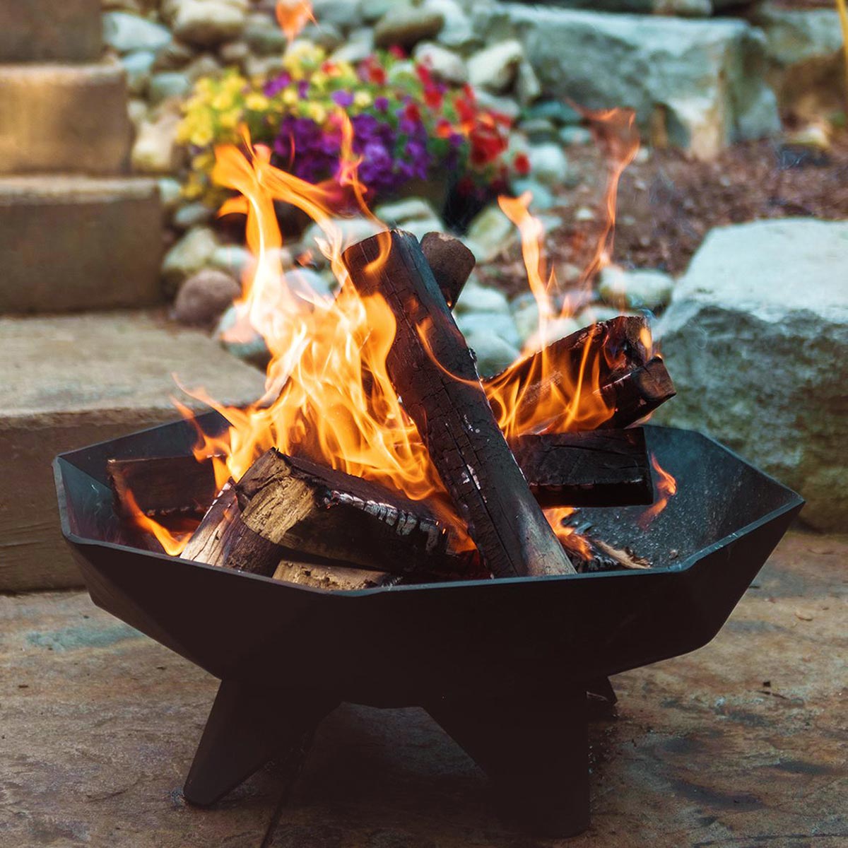 Iron Embers 3' Polygon Fire Pit Package with Spark Screen (No Door ...