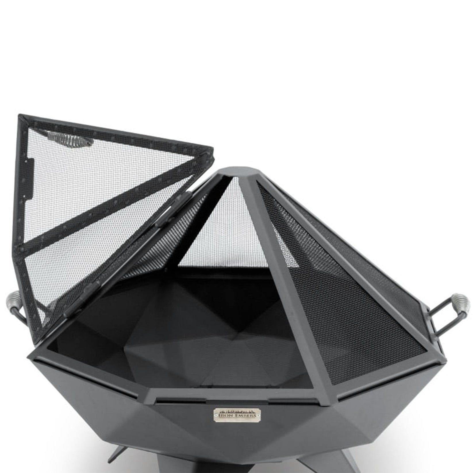 Iron Embers 3' Polygon Fire Pit Package with Spark Screen (Double Door ...